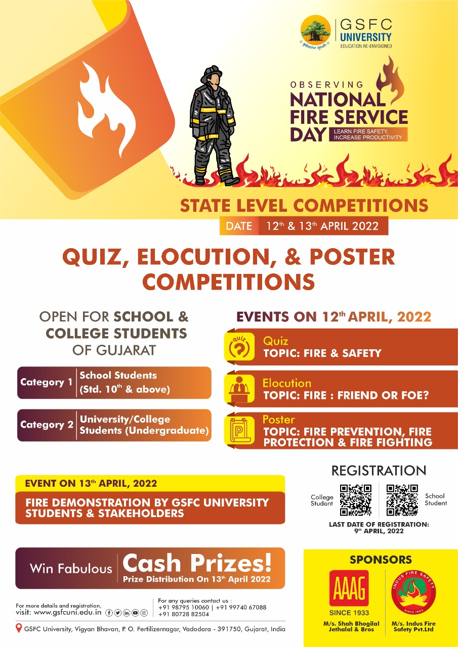 National Fire Service Day | GSFC University, Vadodara