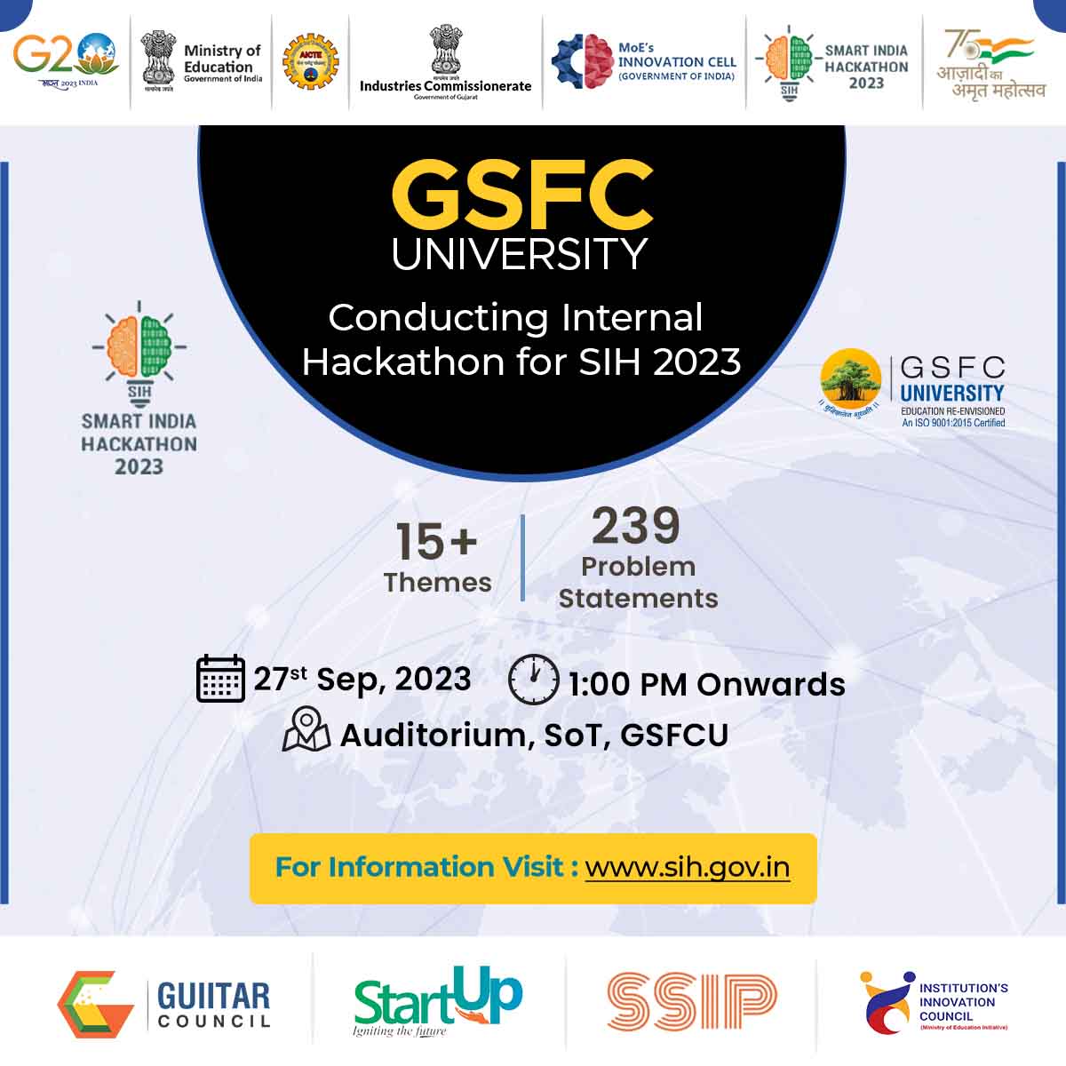 Internal Hackathon for SIH 2023 | GSFC University, Vadodara
