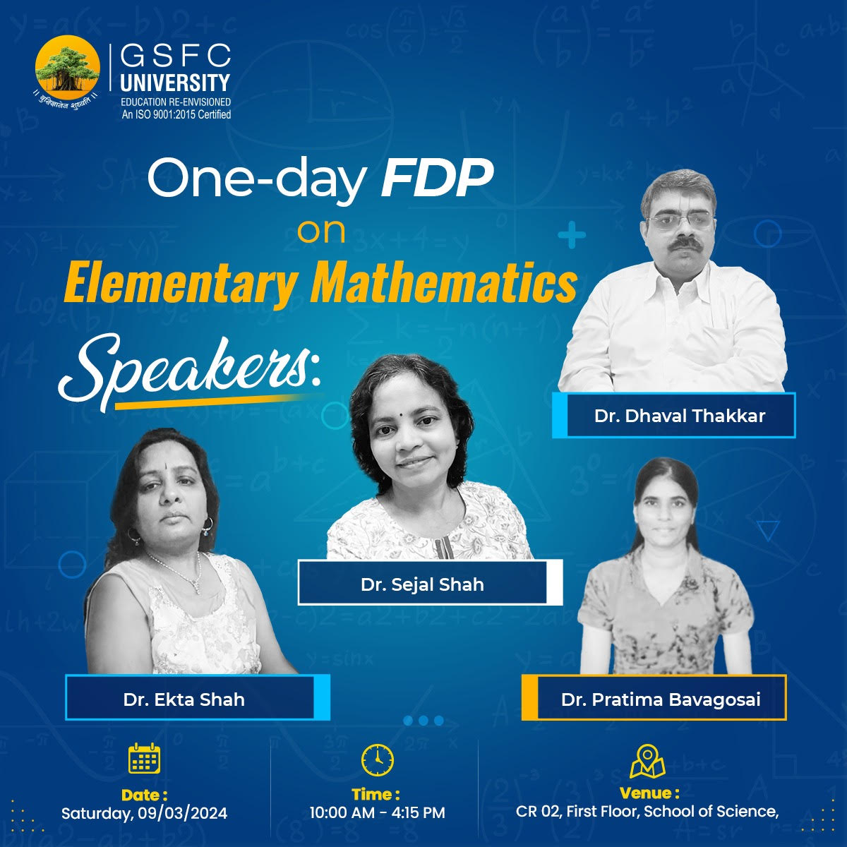 FDP on Elementary Mathematics | GSFC University, Vadodara