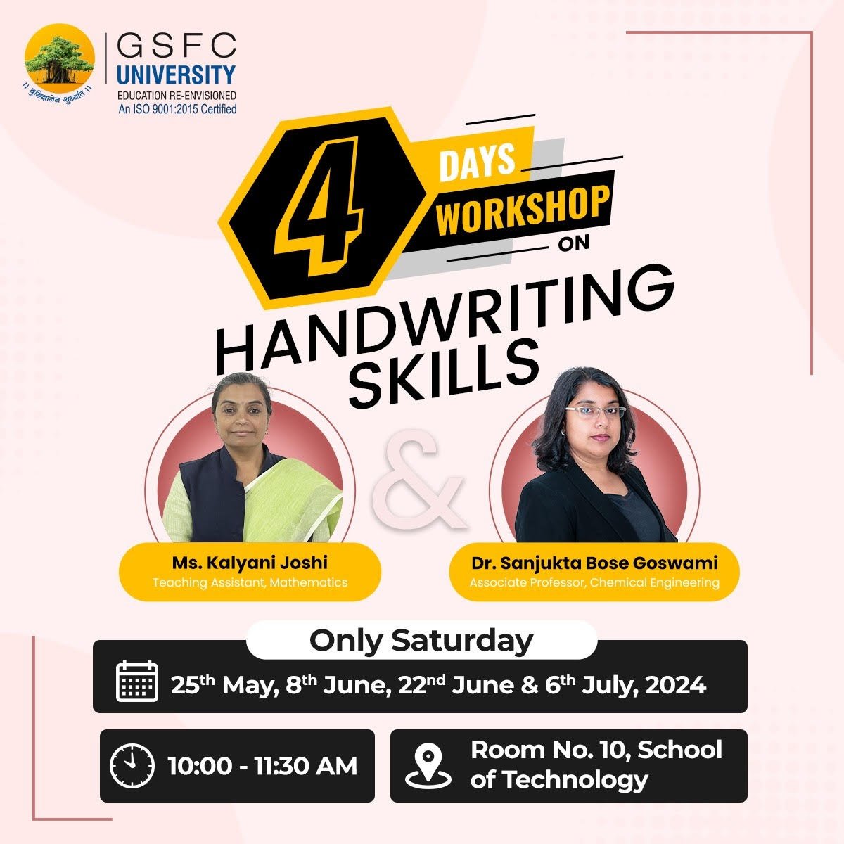 Workshop on Handwriting Skill | GSFC University, Vadodara