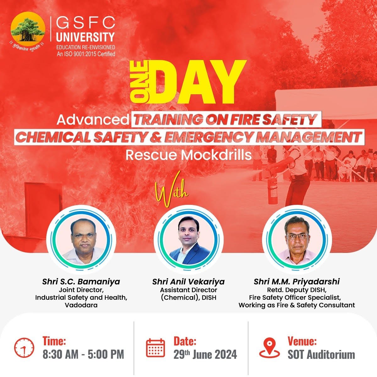 Training - Fire Safety, Chemical Safety | GSFC University, Vadodara