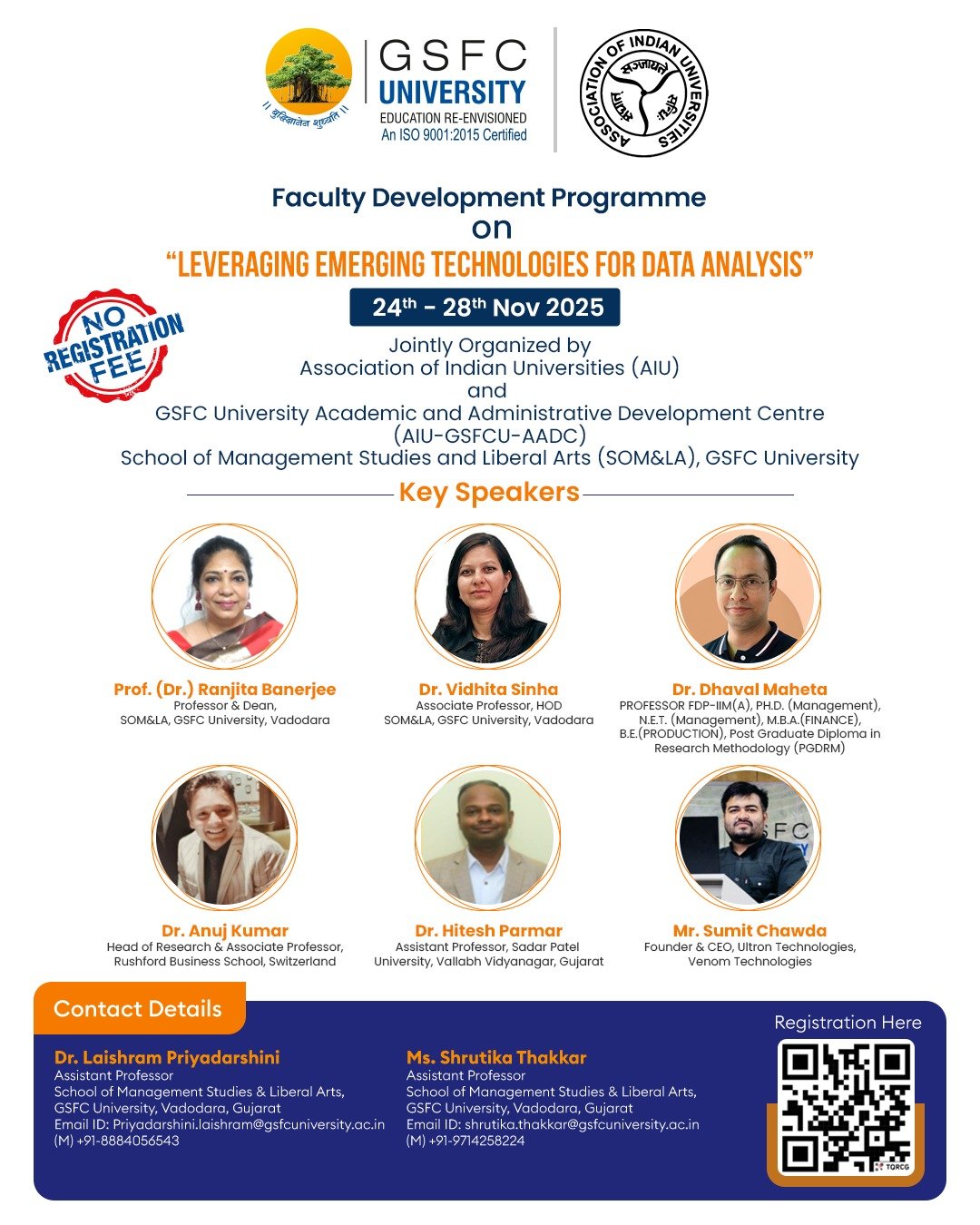 FDP on Data Analysis | GSFC University, Vadodara